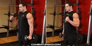 Curl con mancuernas agarre martillo