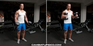 Curl con mancuernas agarre martillo