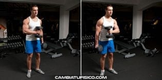 Curl con mancuernas agarre martillo