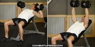 Press con mancuernas en banco inclinado | Cambiatufisico