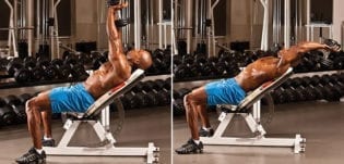 Pullover con mancuerna en banco inclinado